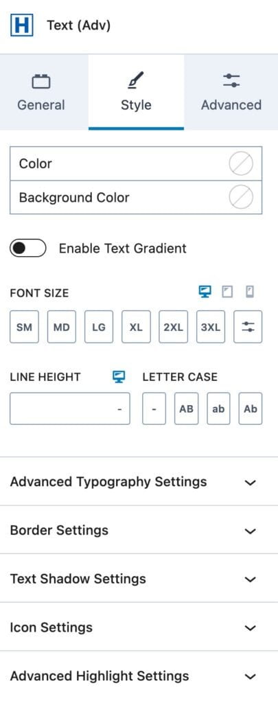 Text (Adv) Block - Kadence WP Documentation
