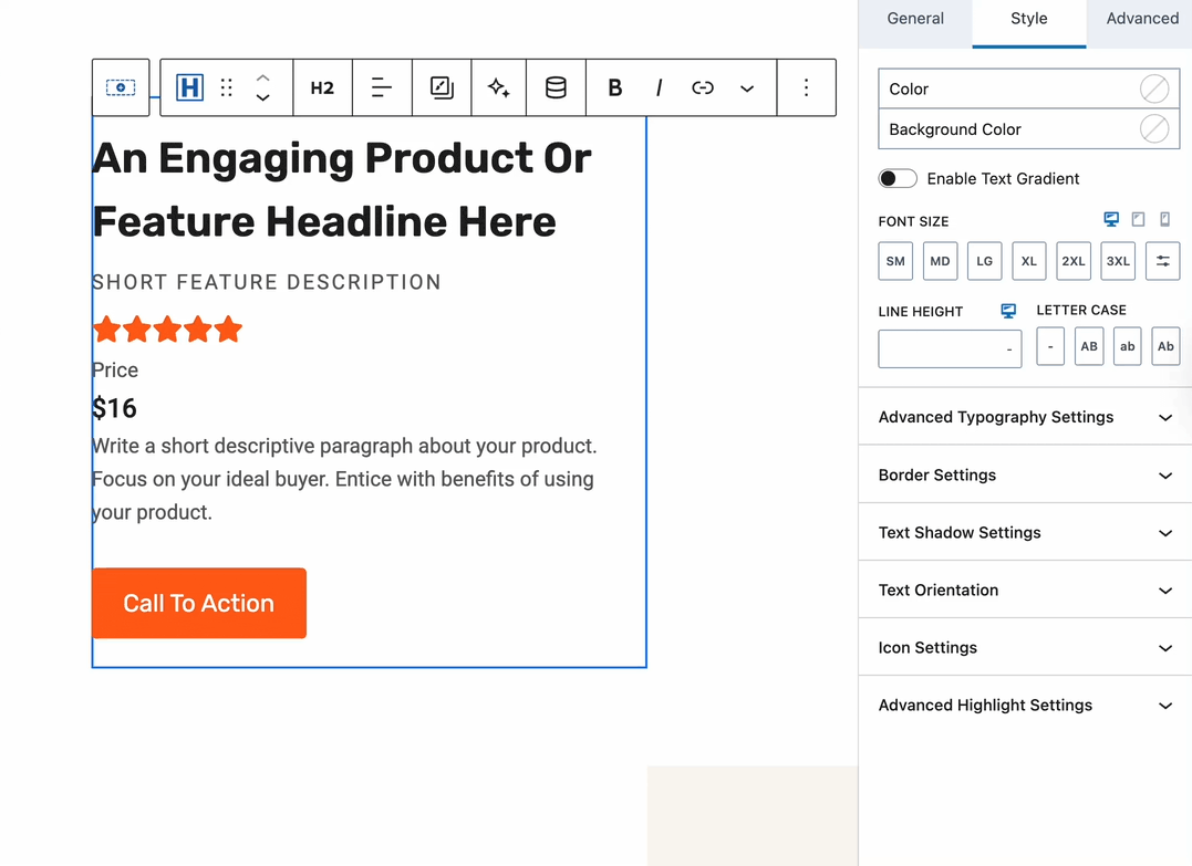 Text (Adv) Block - Kadence WP Documentation