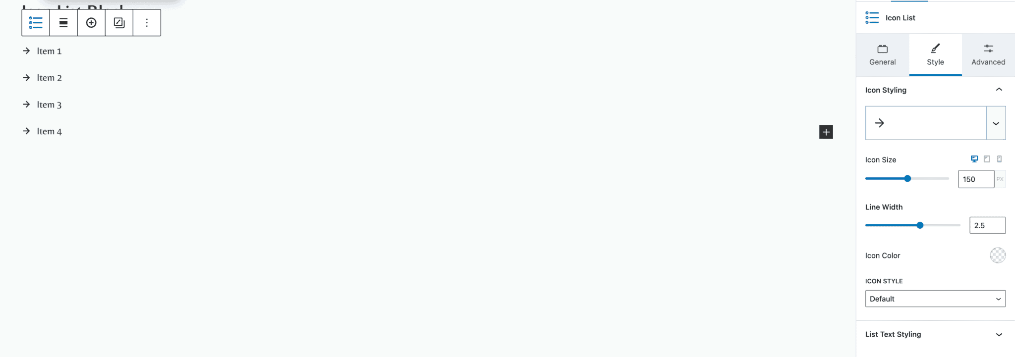 Icon List Block - Kadence WP Documentation
