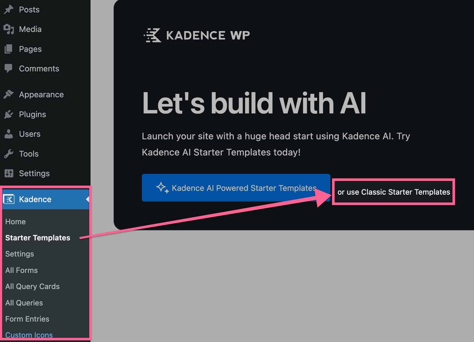 Getting Started with a Classic Starter Template - Kadence WP Documentation