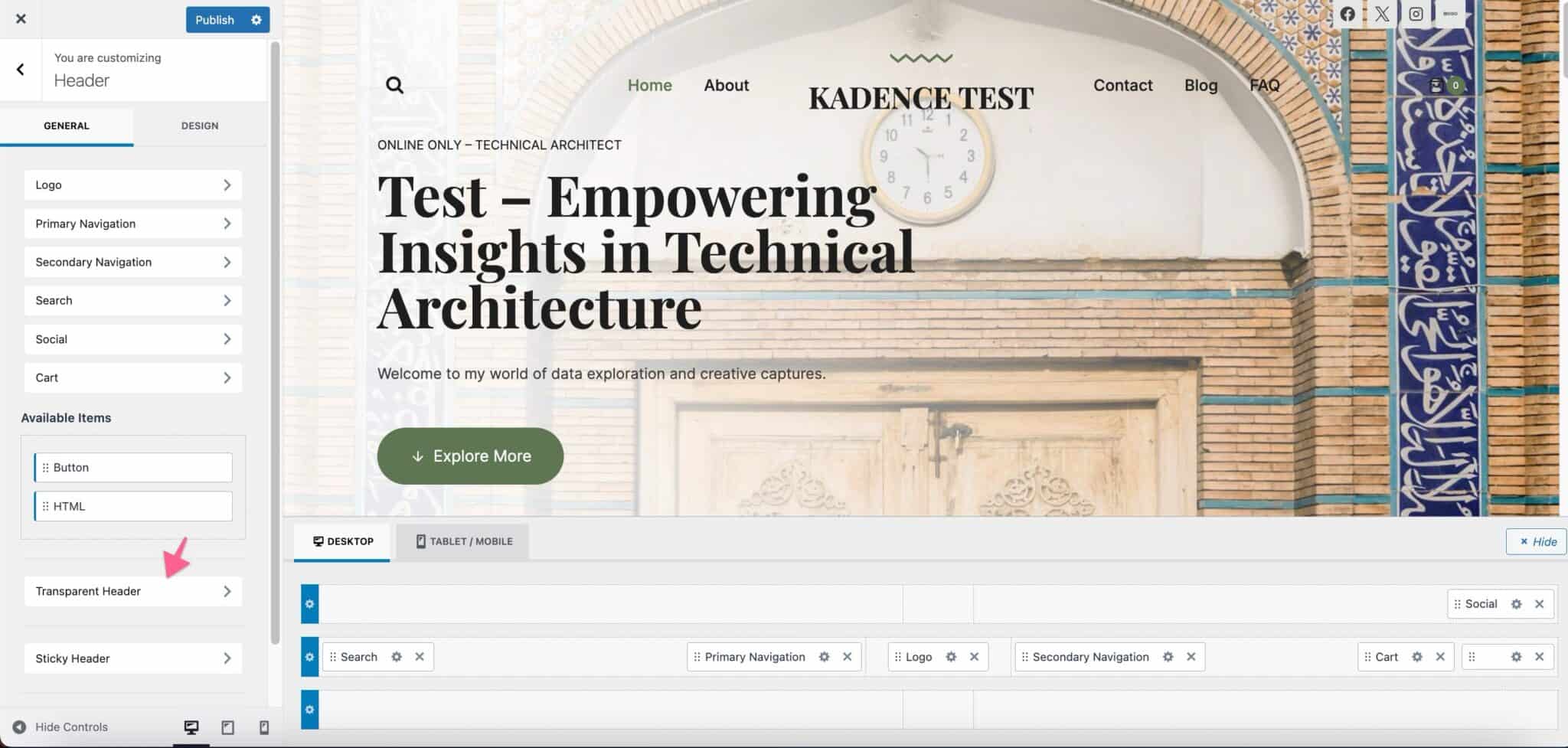 How to Use a Transparent Header - Kadence WP Documentation