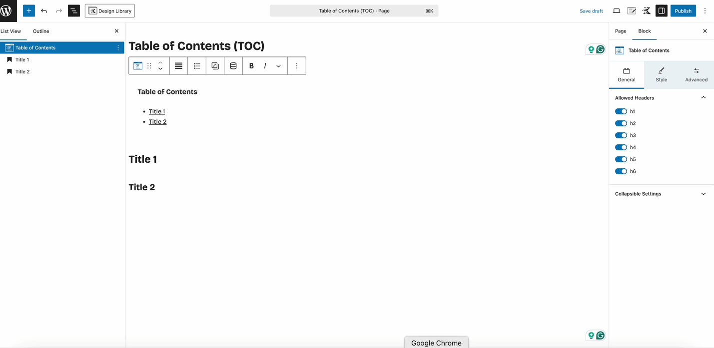 Table of Contents Block - Kadence WP Documentation