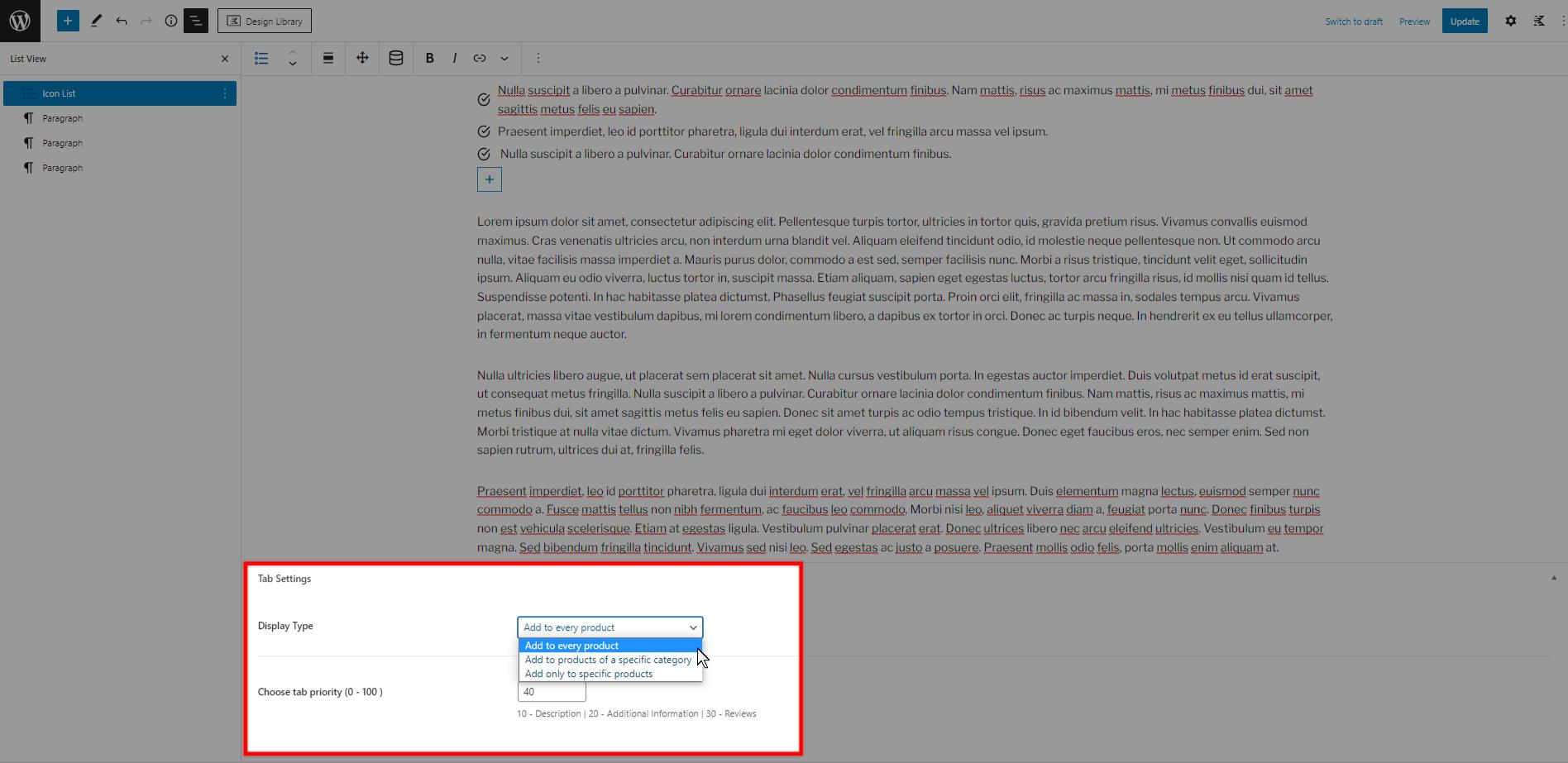 Enable and Add Global Tabs - Kadence WP Documentation