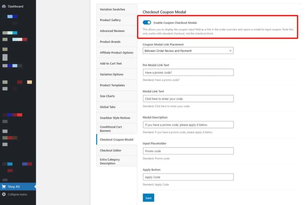 Checkout Coupon Modal - Kadence WP Documentation