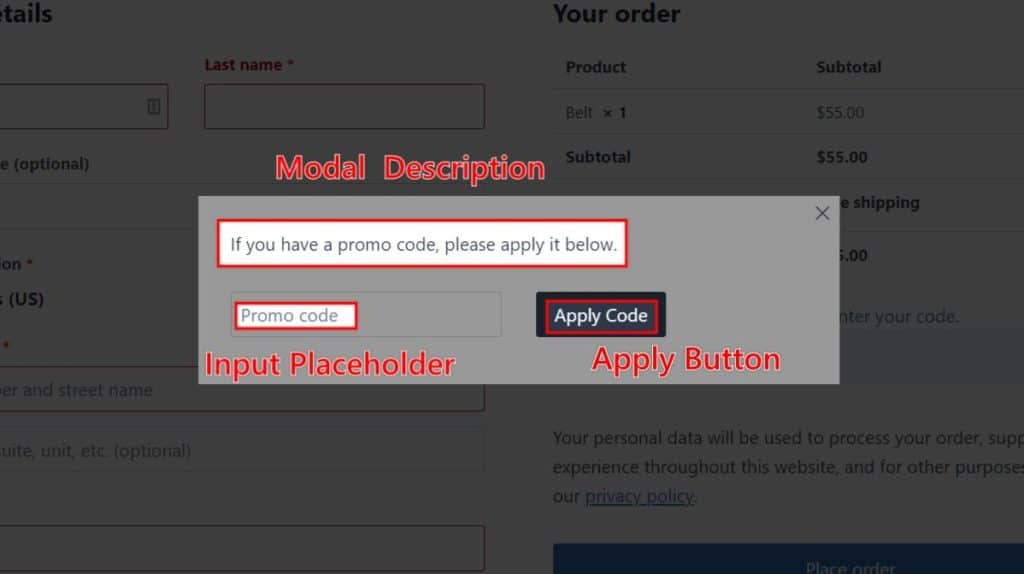 Checkout Coupon Modal - Kadence WP Documentation