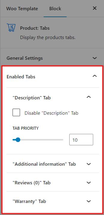 Woo Template Block - Product: Tabs - Kadence WP Documentation