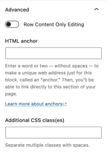 Row Layout Block - Kadence WP Documentation