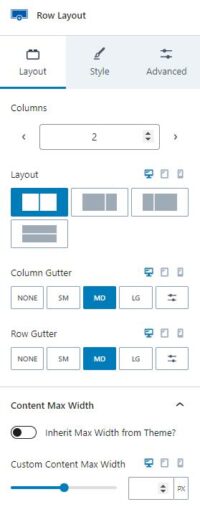 Row Layout Block - Kadence WP Documentation