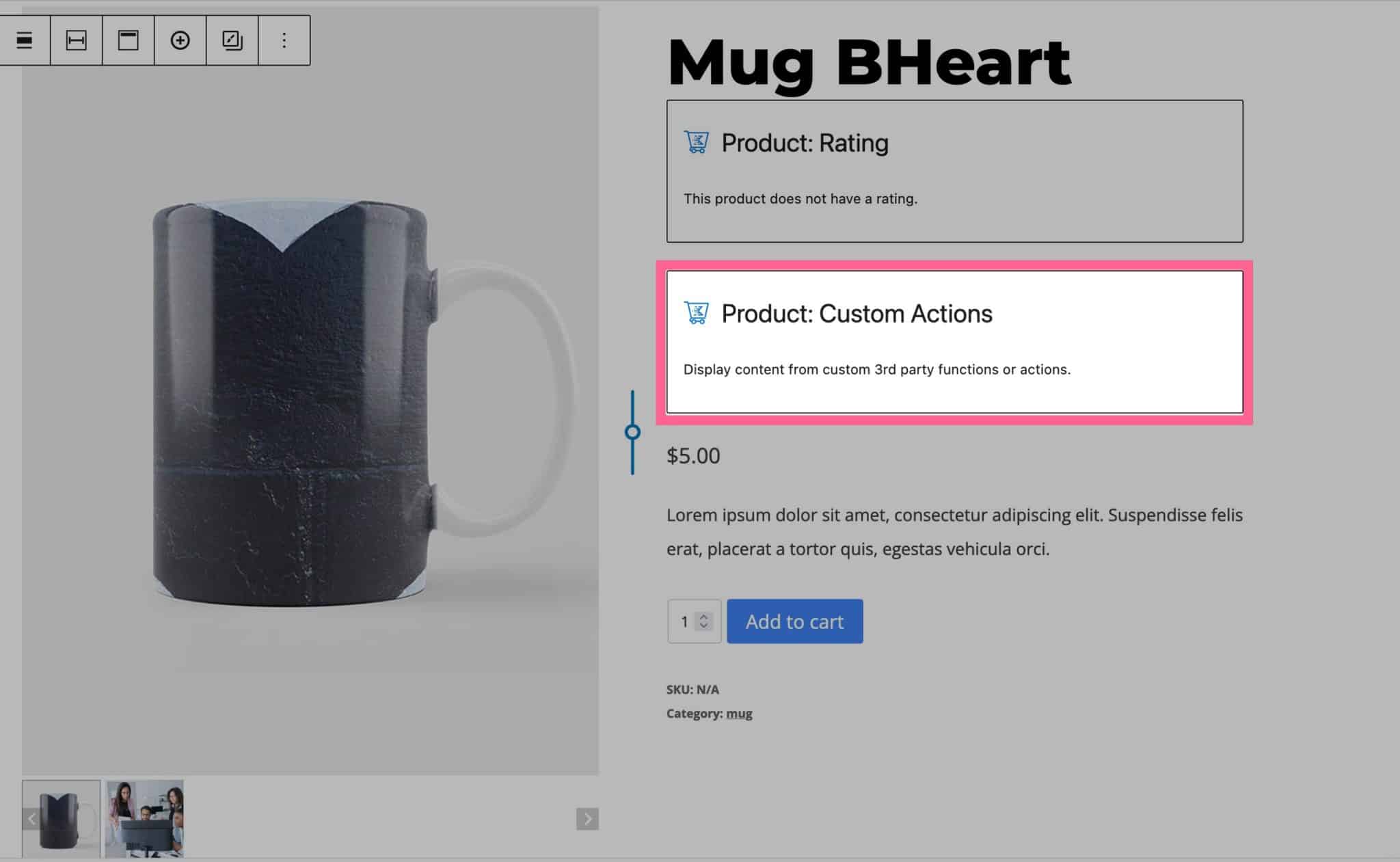 Woo Template Block - Product: Custom Actions - Kadence WP Documentation