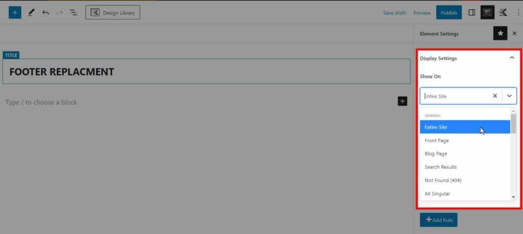 How to Replace the Footer Using a Kadence Element - Kadence WP Documentation