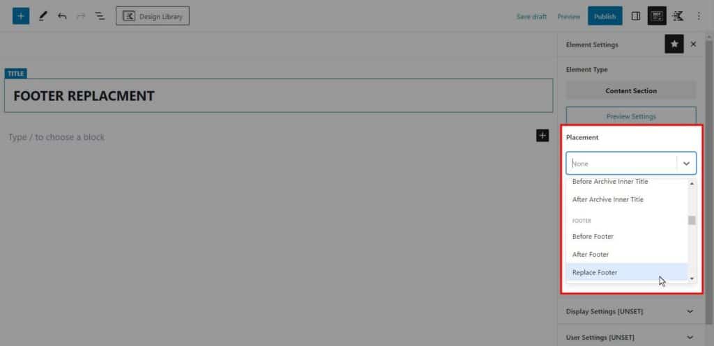 How to Replace the Footer Using a Kadence Element - Kadence WP Documentation