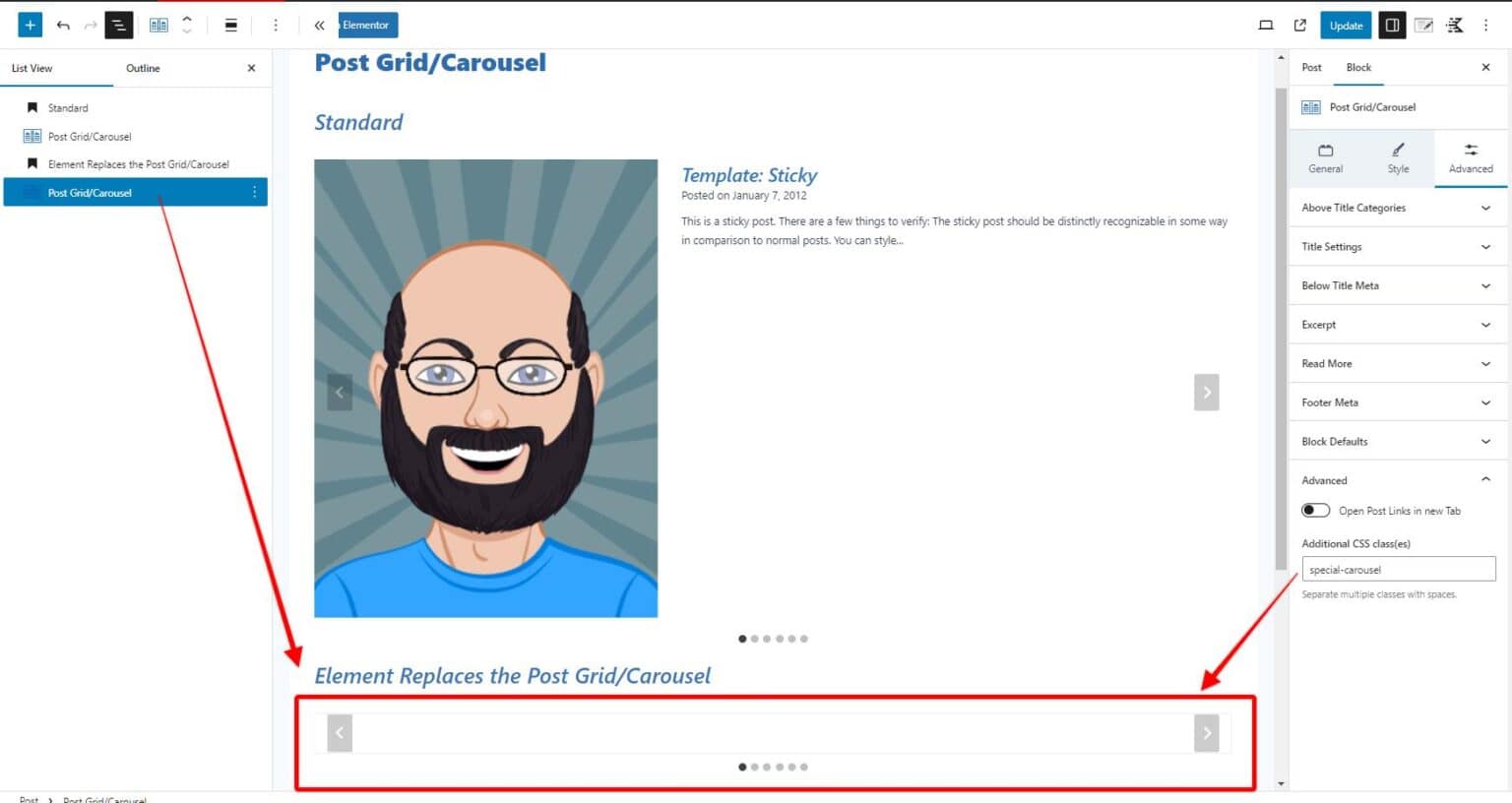 How To Design A Post Grid Carousel Using A Kadence Element Kadence Wp Documentation