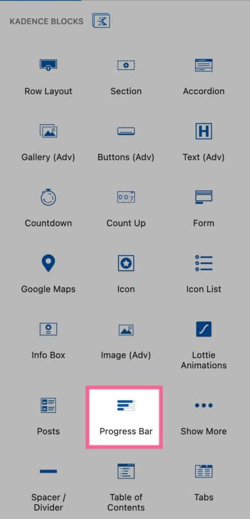 Progress Bar Block - Kadence WP Documentation