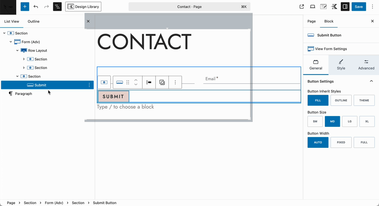 Form (Adv) Block - Kadence WP Documentation