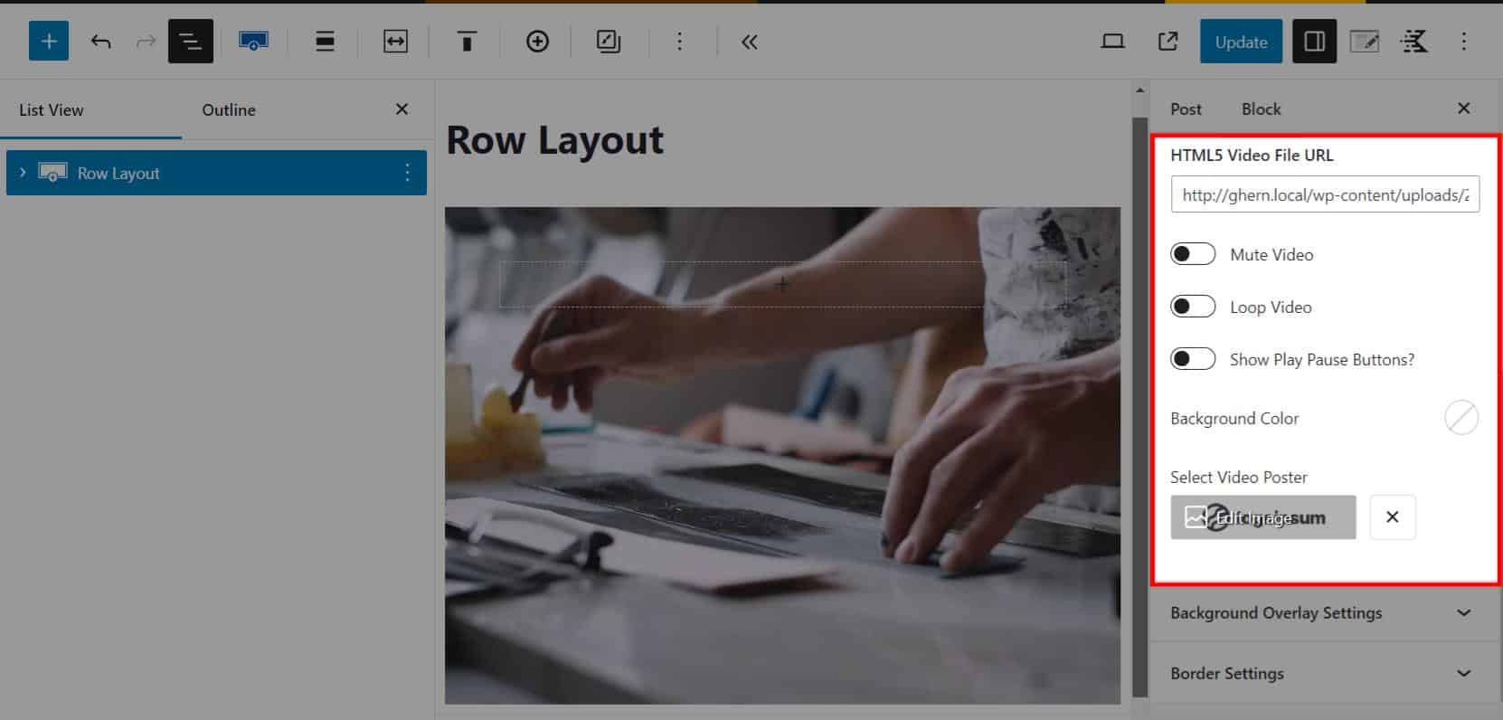 Adding Video Backgrounds to Row Layout - Kadence WP Documentation