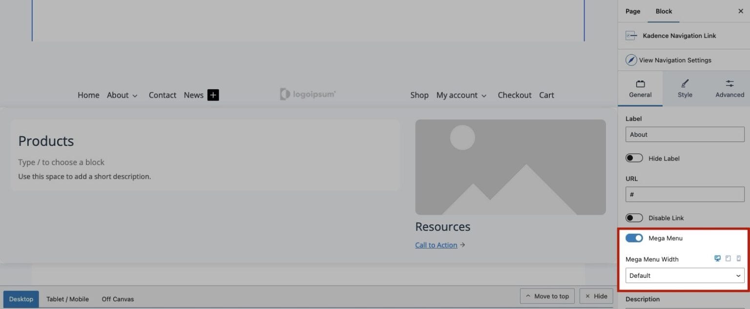 Advanced Navigation Sub Menus and Mega Menus - Kadence WP Documentation