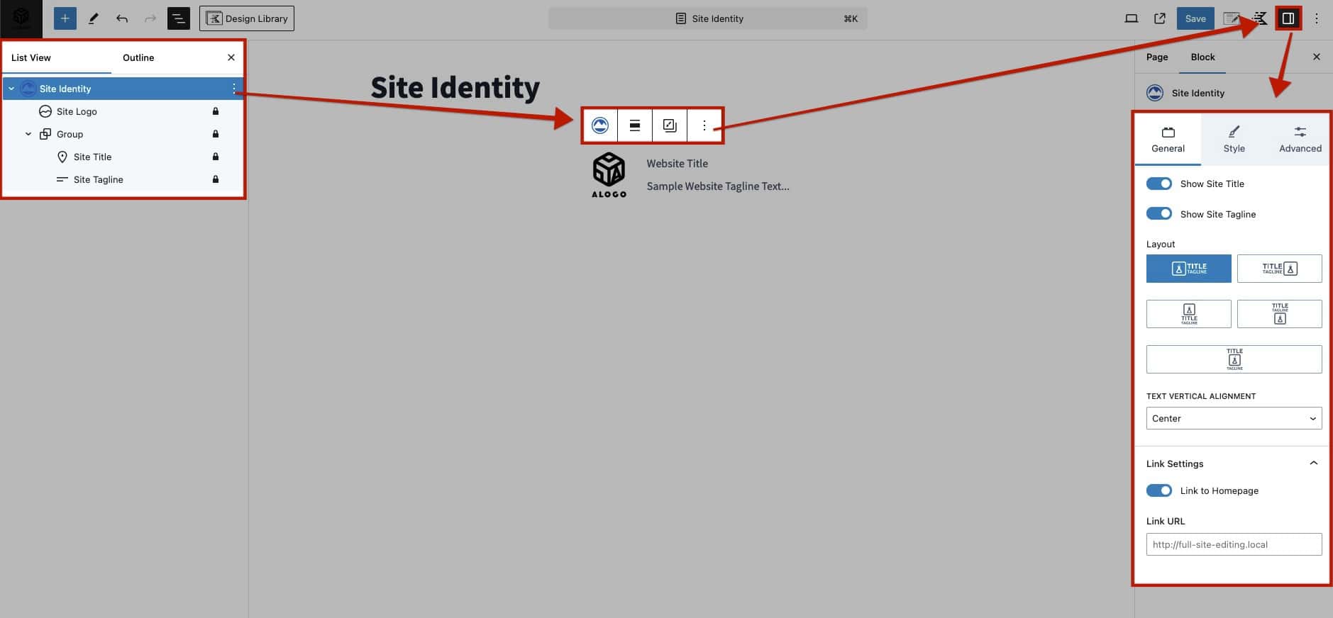 Site Identity Block - Kadence WP Documentation