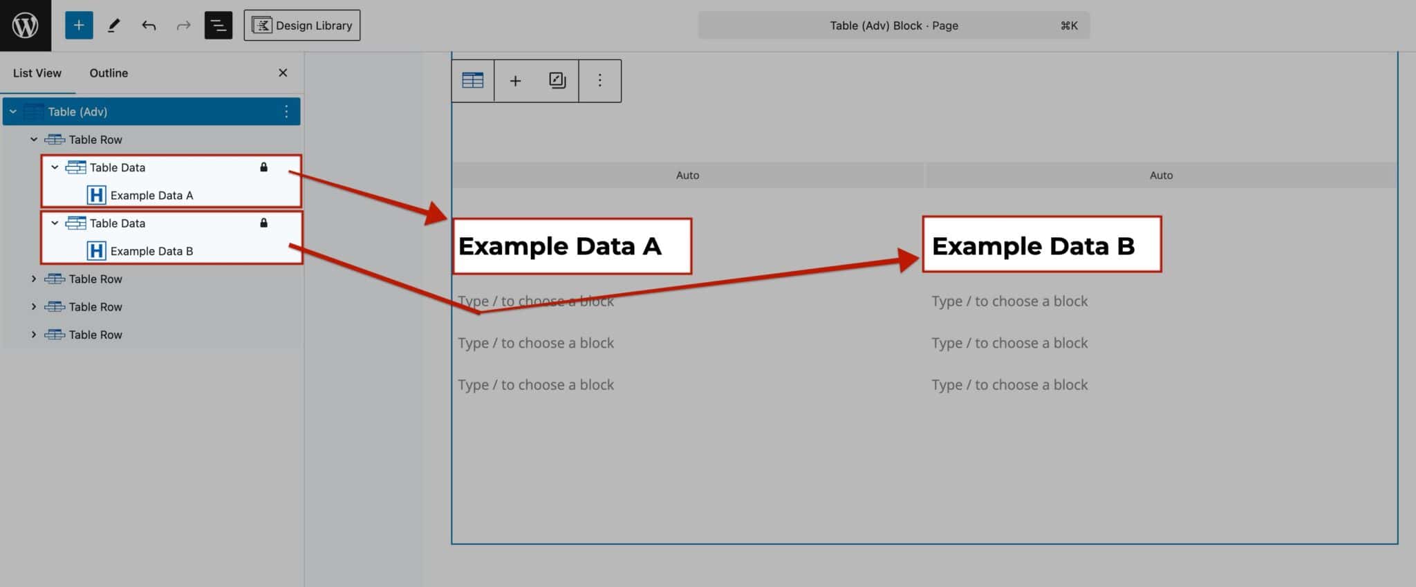 Table (Adv) Block - Kadence WP Documentation