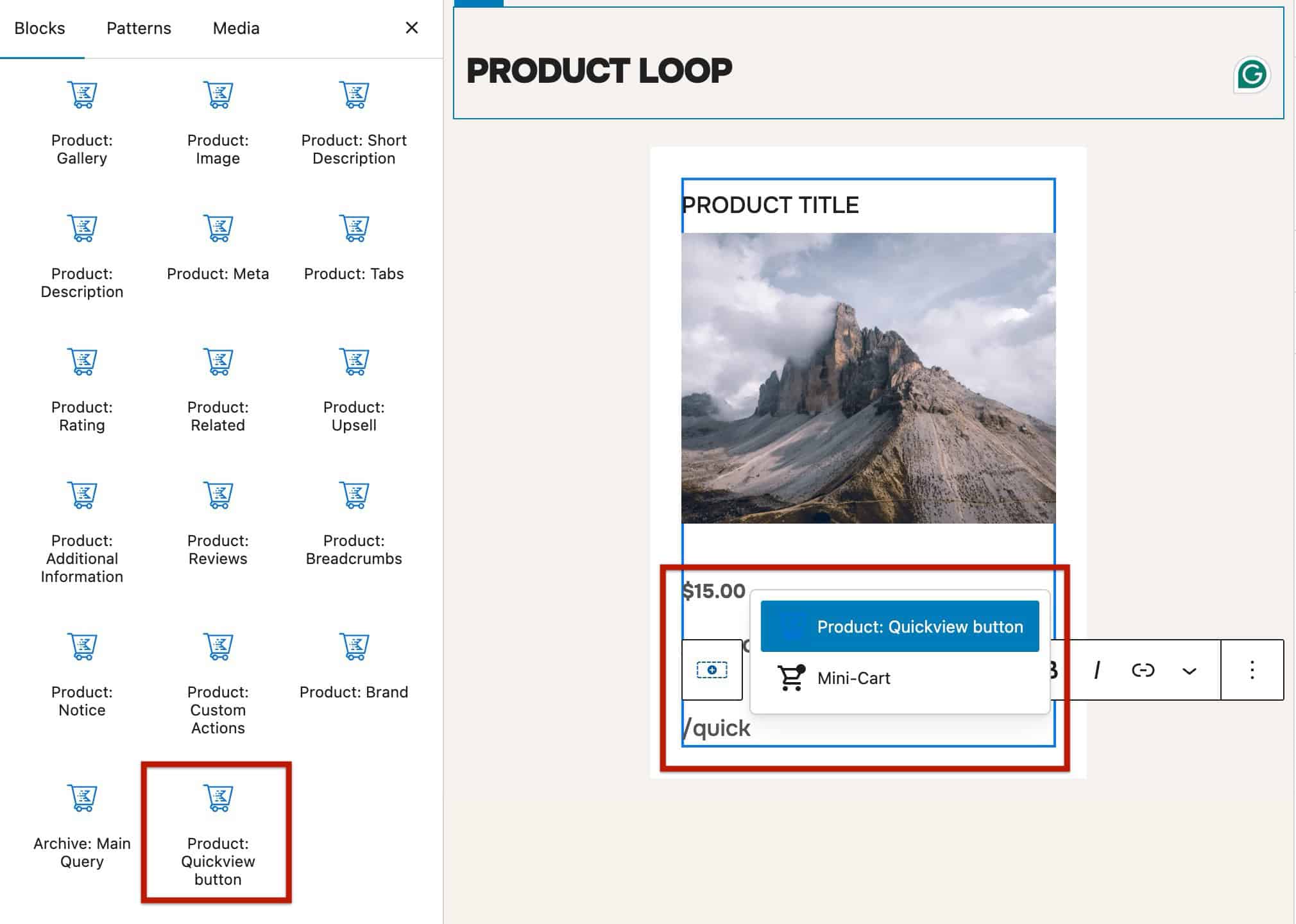 Product: Quickview Button Block - Kadence WP Documentation