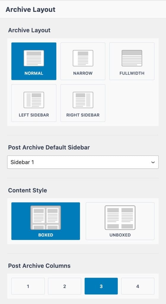 Archive Layout Customizer Settings - Kadence WP Documentation