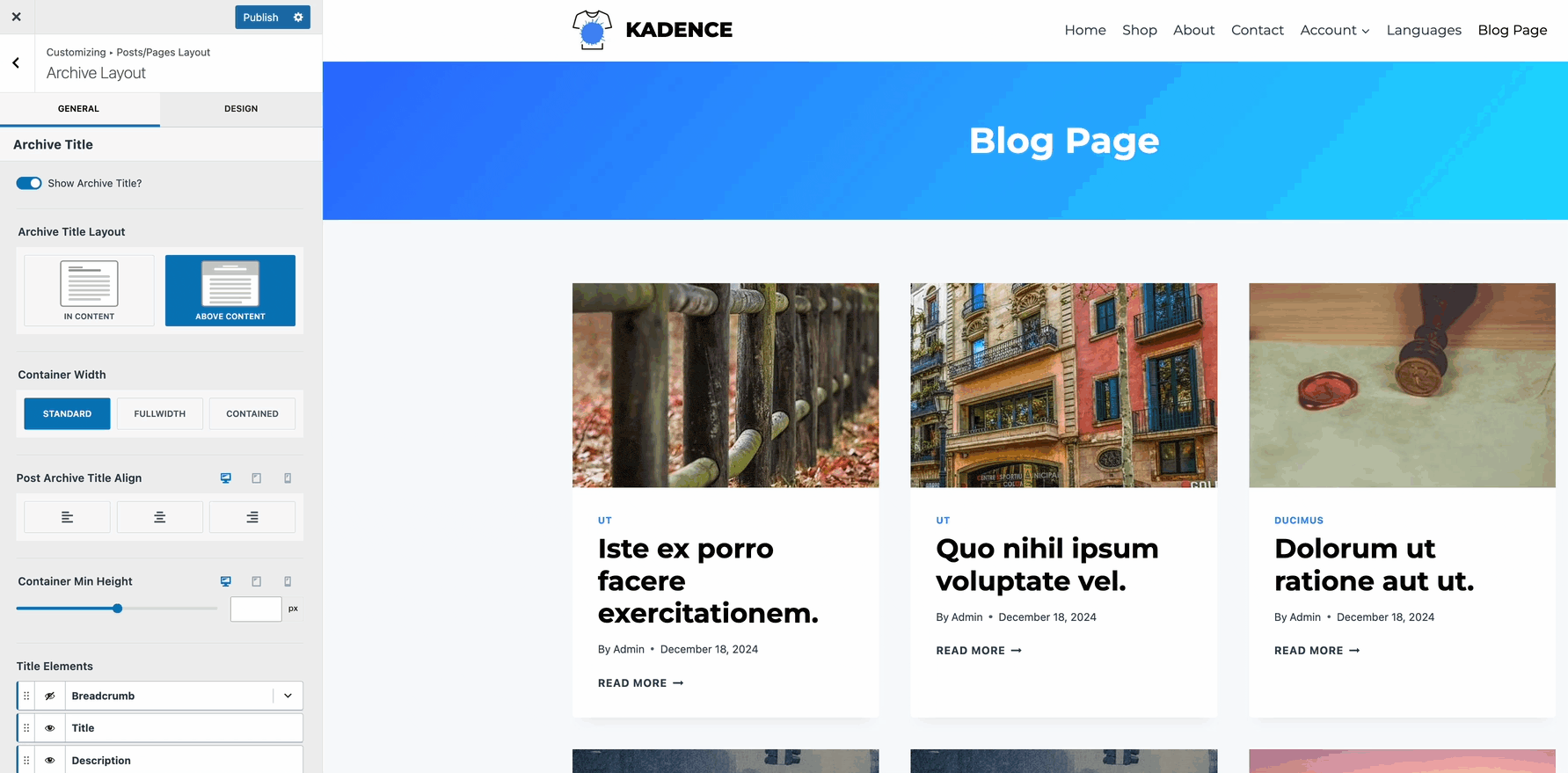 Setting up Posts, Pages, and Archive Layouts in Kadence - Kadence WP Documentation