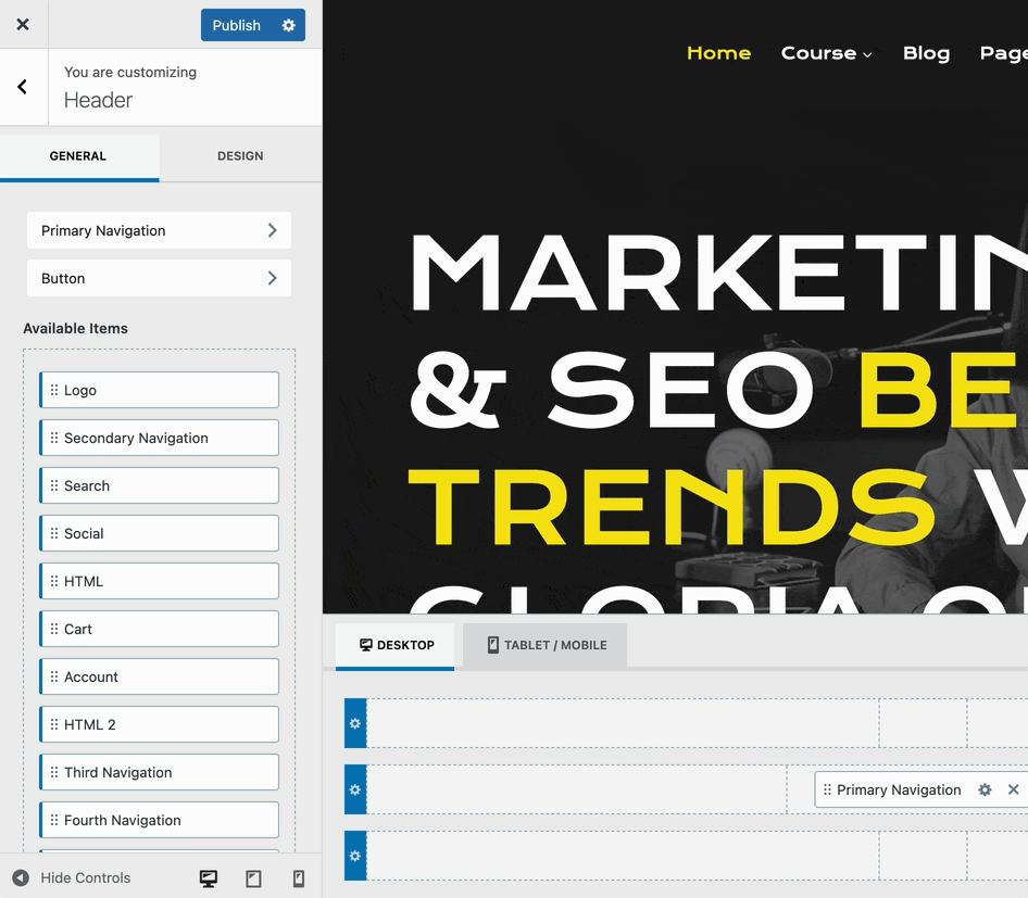 Kadence Classic Header Items - Kadence WP Documentation