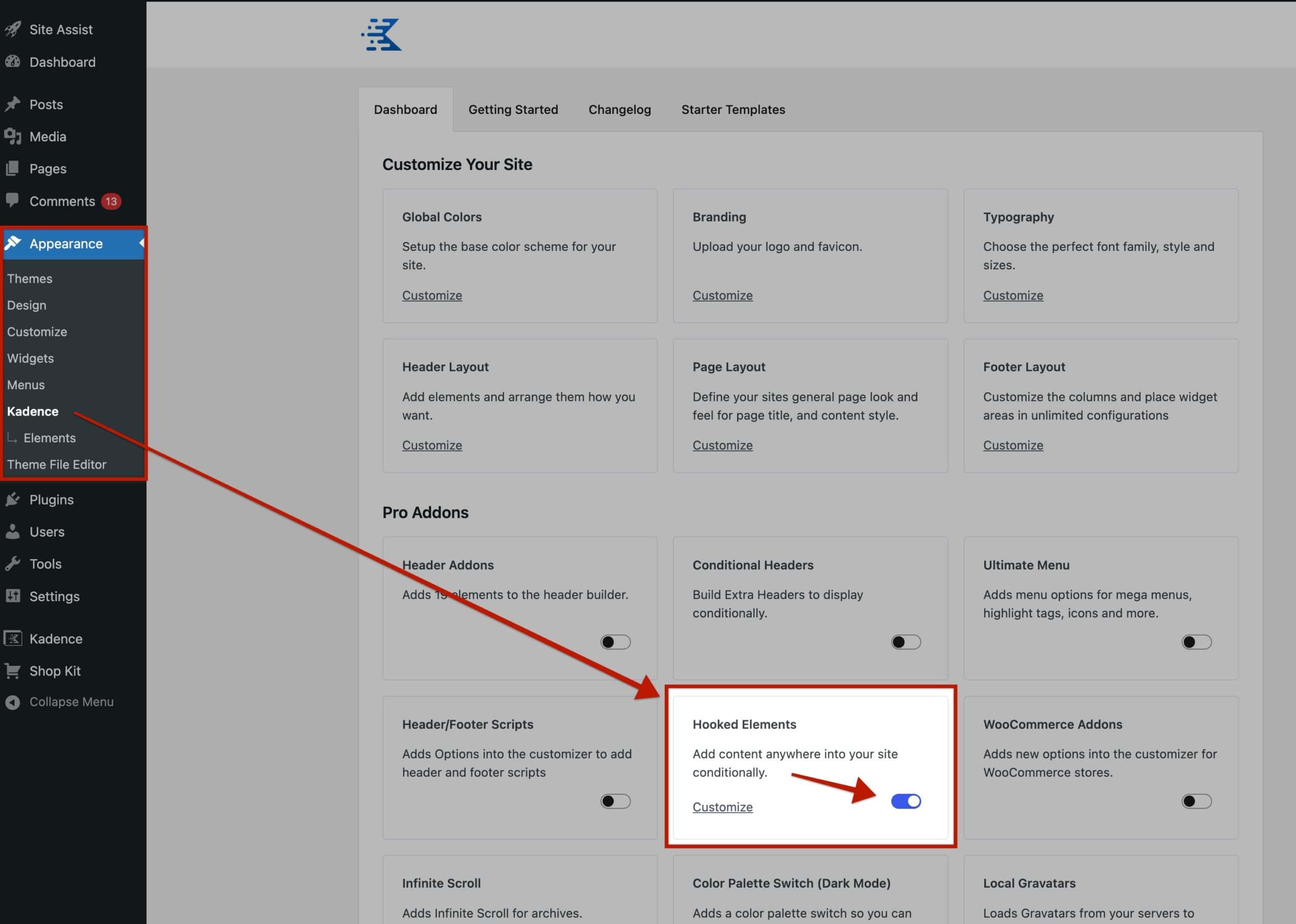 Kadence Fixed Section Hooked Elements - Kadence WP Documentation