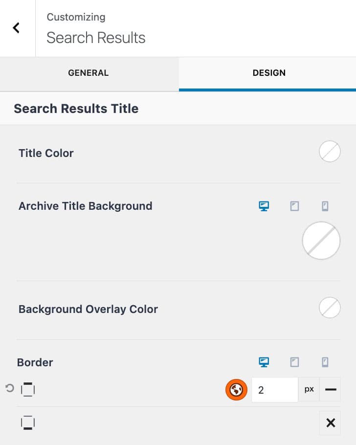 Search Results Customizer Settings - Kadence WP Documentation