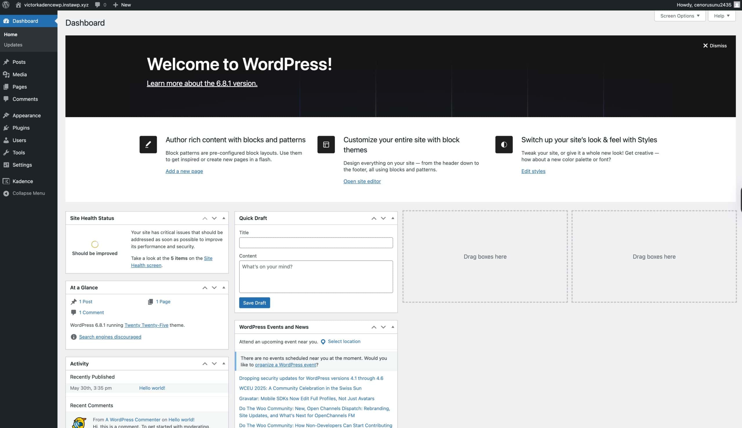 Using the WordPress Dashboard - Kadence WP Documentation