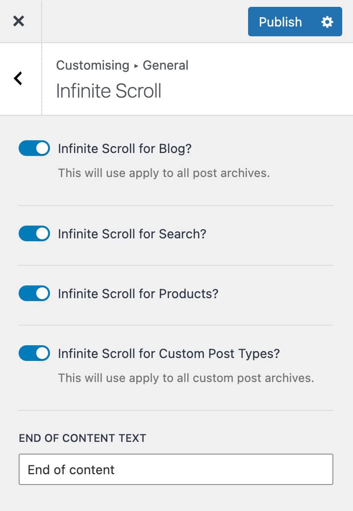 Kadence Infinite Scroll - Kadence WP Documentation