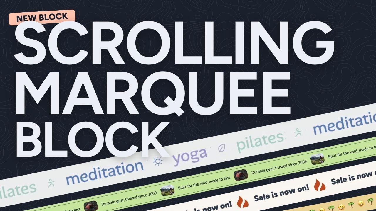 Create a Marquee Effect in WordPress — Kadence Marquee Block (No Code)